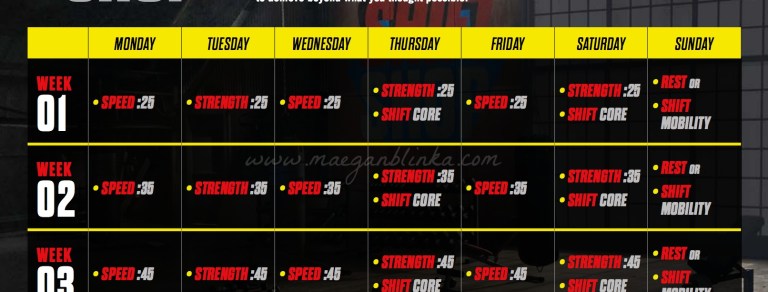 The Shift Shop Calendar & Example Meal Plans – Maegan Blinka